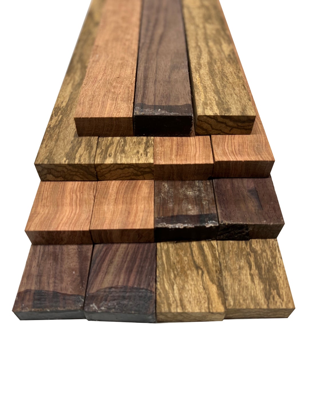 Exotic Wood Zone Variety Pack of 15 Zebrawood,indian Rosewood,bubinga ...