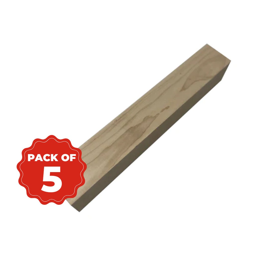 Pack of 5, Hard Maple Turning Blanks 1 X 1 X 12 Wood Blanks Kiln Dried ...