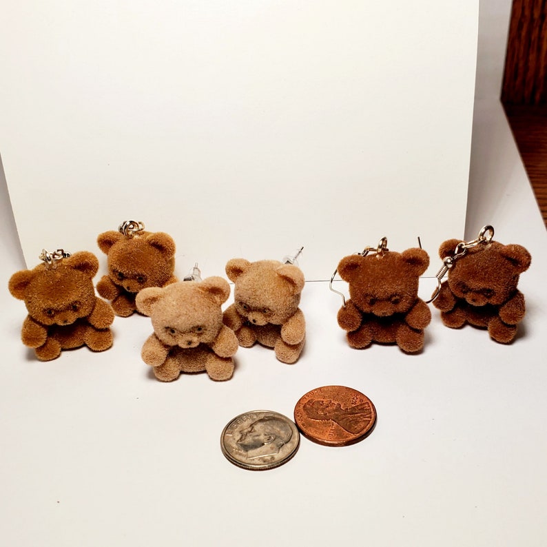 Tiny Miniature Teddy Bear Earrings Rings Pins Keychains | Etsy