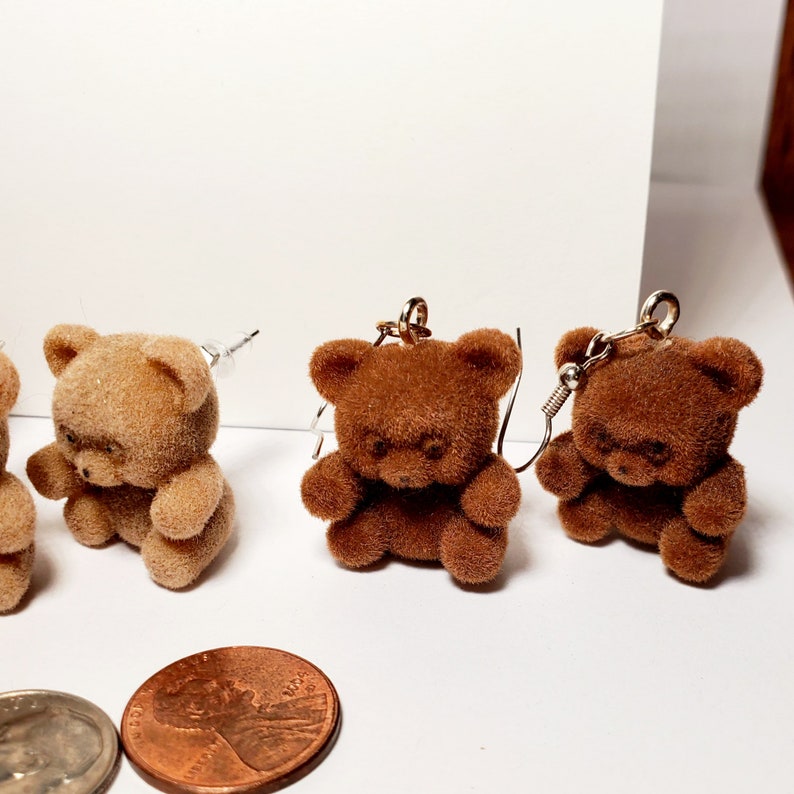 Tiny Miniature Teddy Bear Earrings Rings Pins Keychains | Etsy