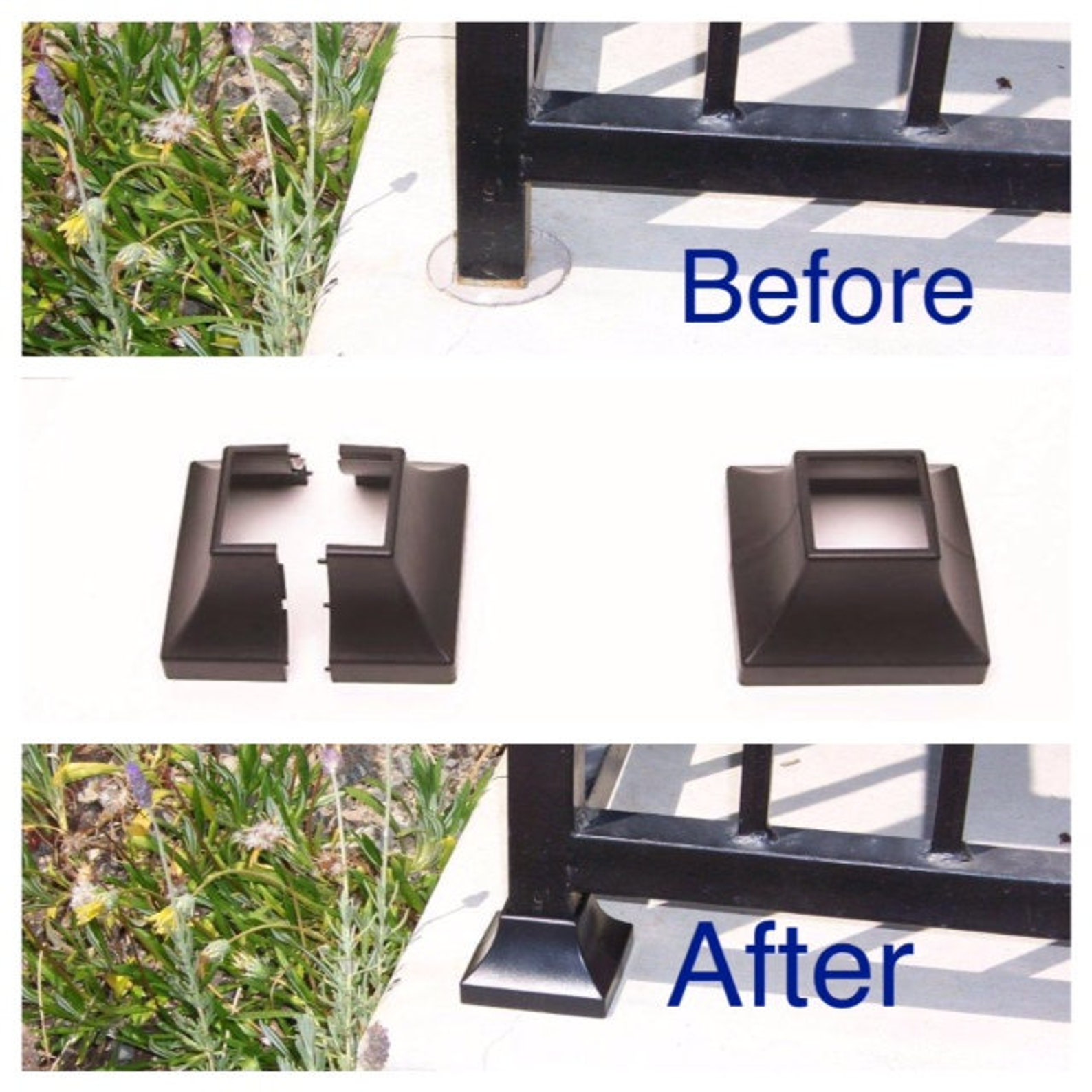 1" Inch Square Fence Post Cover Shoe Skirt 3-1/2" Inch Base. Square ...