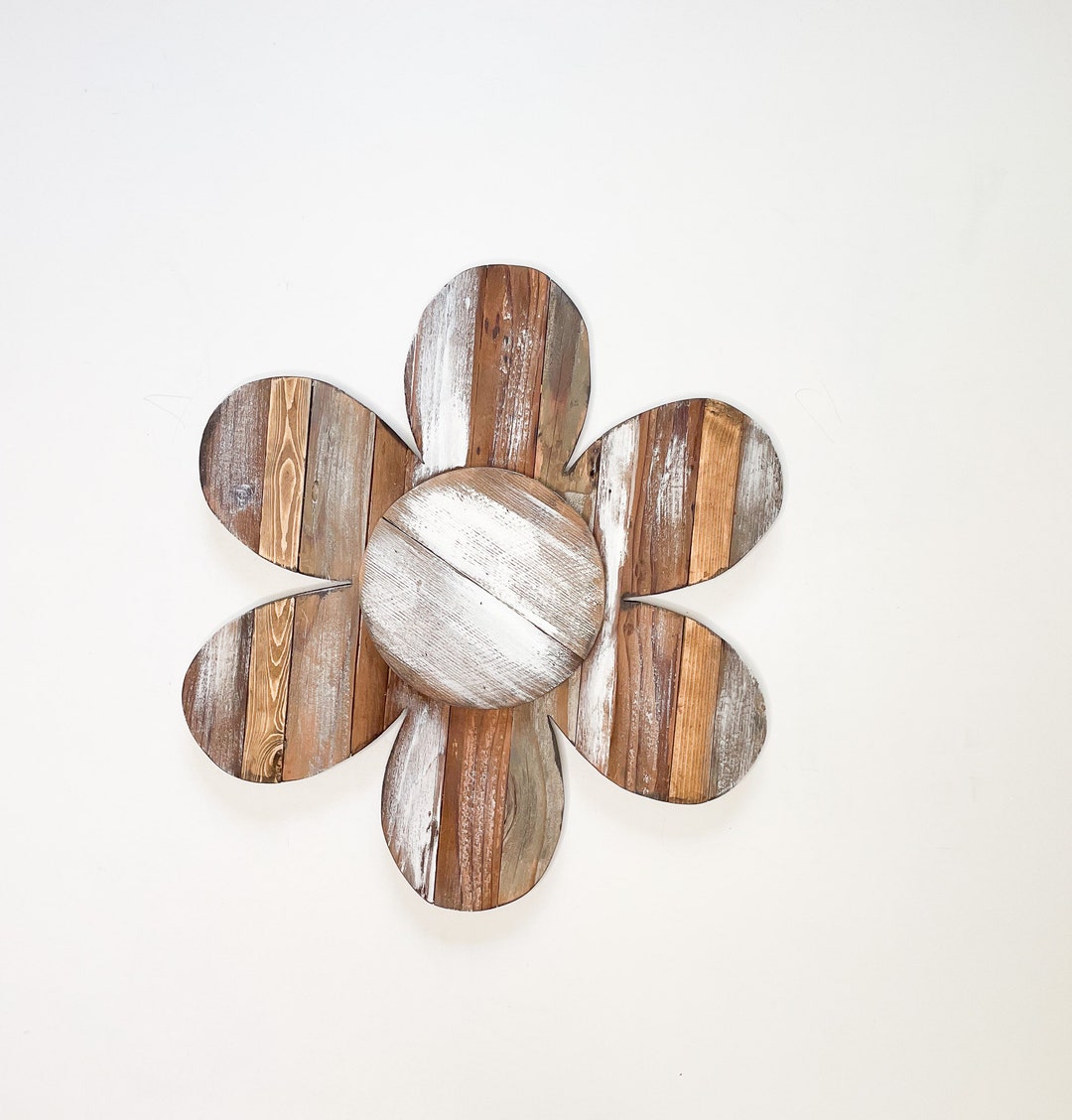 Wood Wall Flower Wood Wall Art Flower Rustic Reclaimed Wood - Etsy