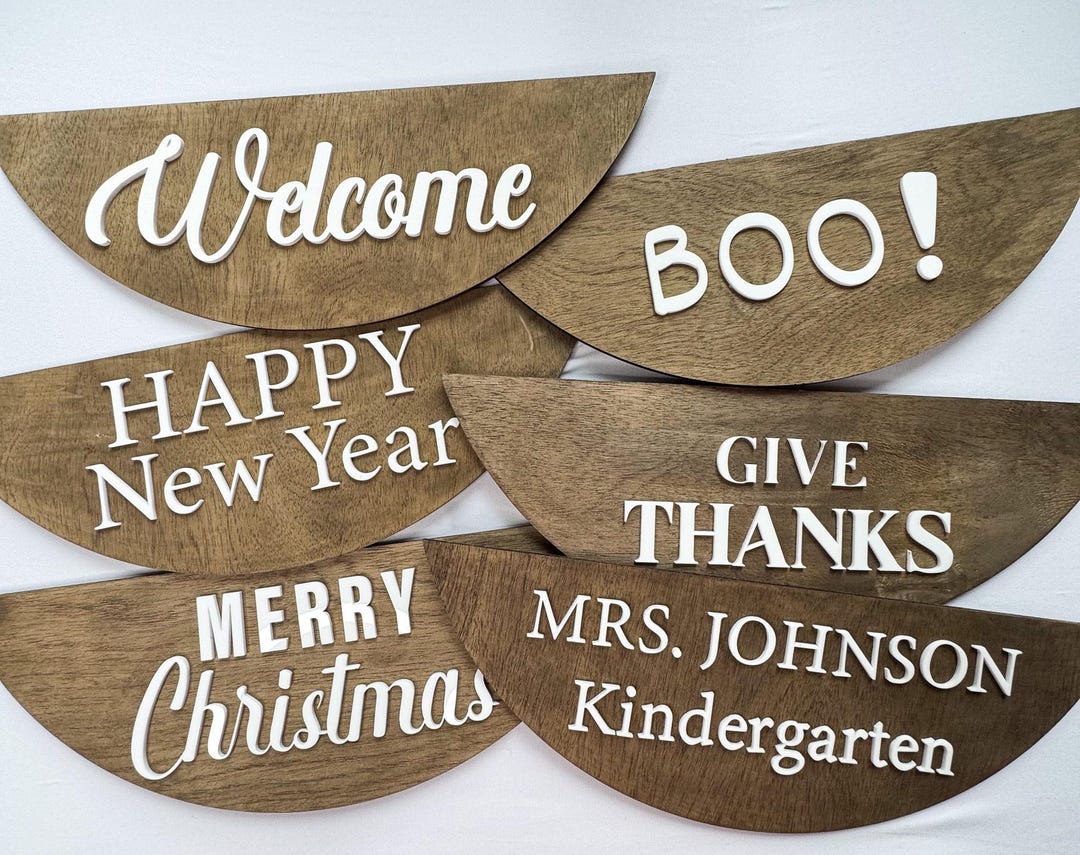 Magnetic Interchangeable Greetings – Add-on Signs for Round Wreath ...
