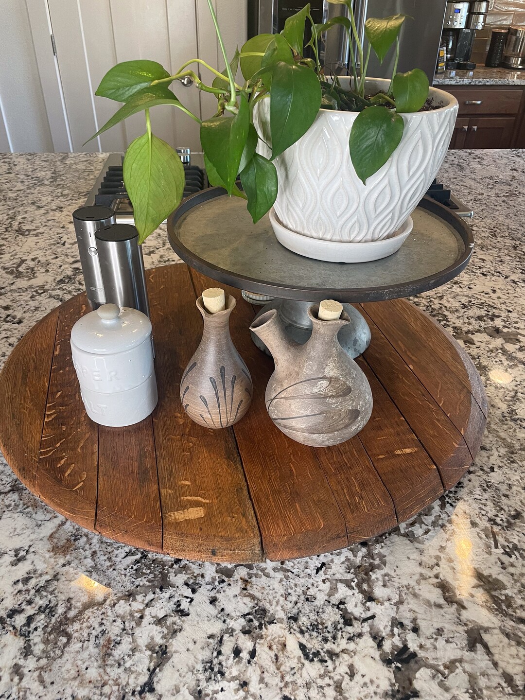 Lazy Susan, Wine Barrel Top Lazy Susan. - Etsy