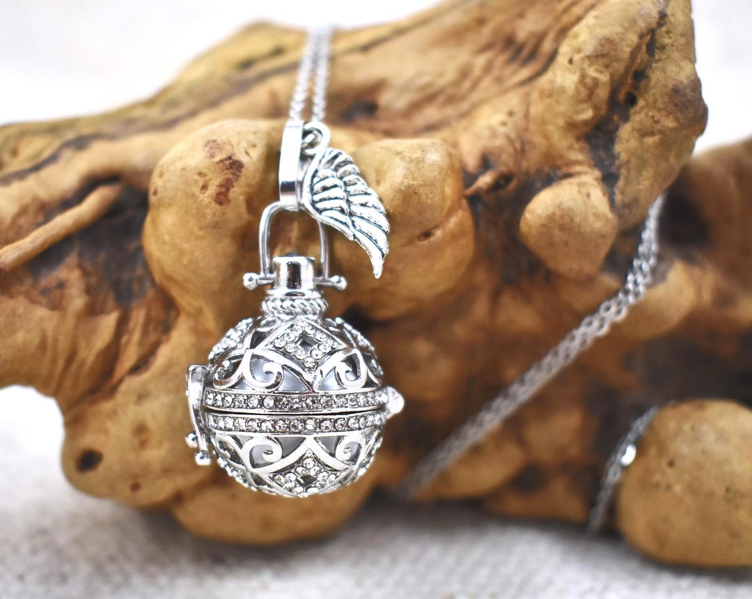 Mexican Angel Caller Necklace, Harmony Chime Ball, Gold or Silver With ...