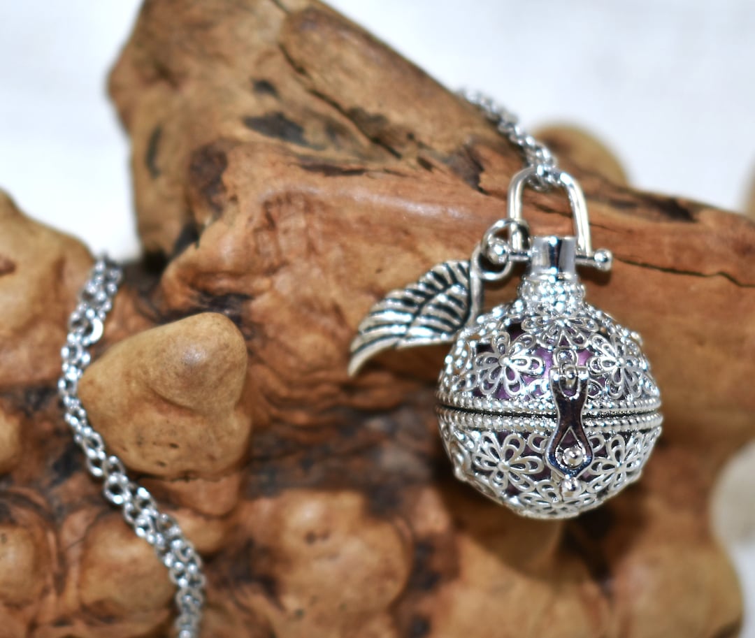Silver or Gold Mexican Angel Caller Harmony Chime Ball Necklace in ...