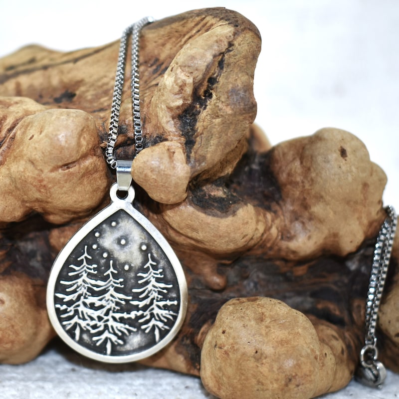 Pine Tree Pendant - Etsy