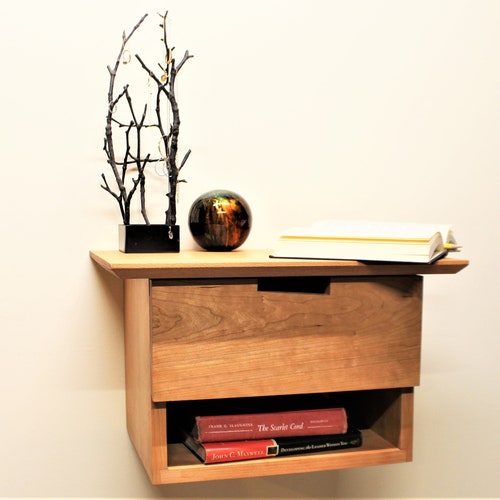 Modern Floating Night Table With Shelf & Drawer Bedside Table - Etsy