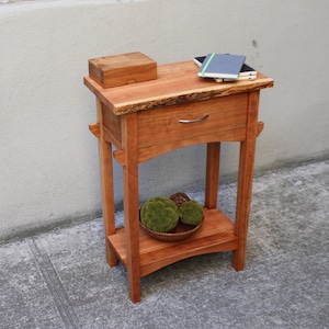 Shaker Japanese Fusion Live Edge Entryway Table, Hallway Table With ...