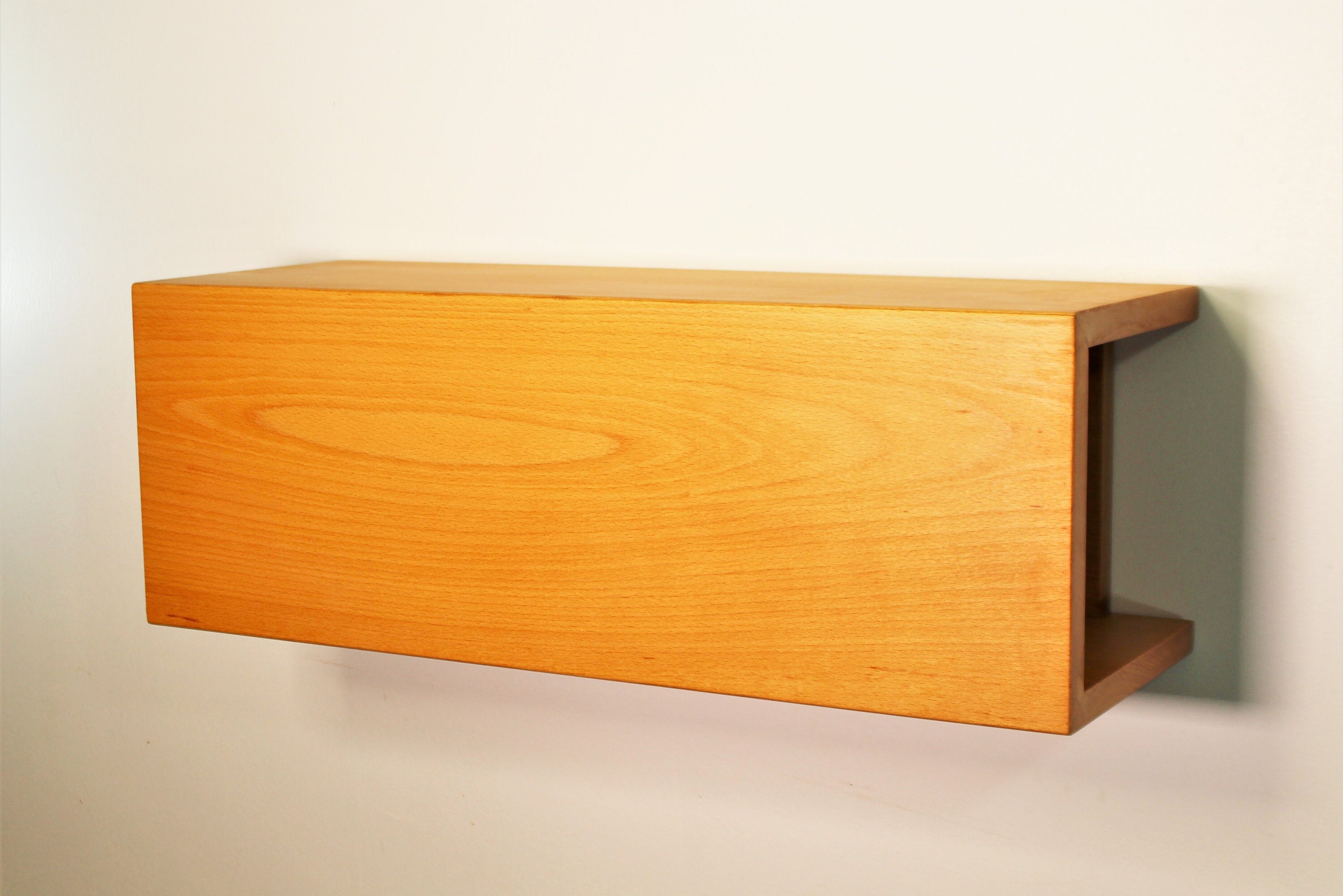 Enclosed Rectangular Long Console Shelf Made From Solid Wood - Etsy