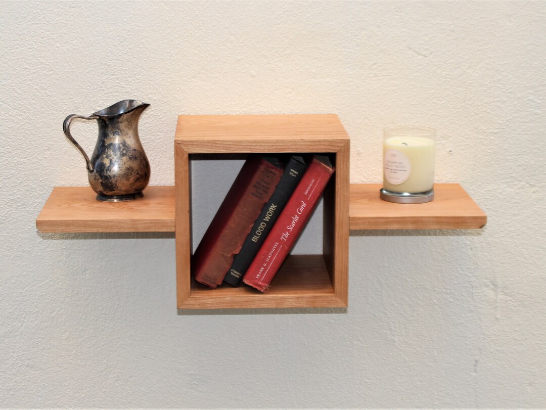 Wooden Floating Cube Storage With Shelf Set Hidden Mount - Etsy