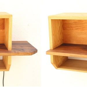 Bedside Shelf With USB Charging & LED Lighting, Floating Hidden Mount ...