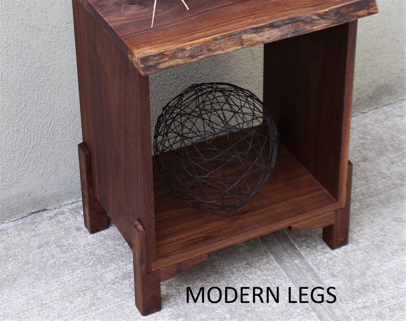 Mid Century Modern Walnut End Table, Side Table With Large Cubby ...
