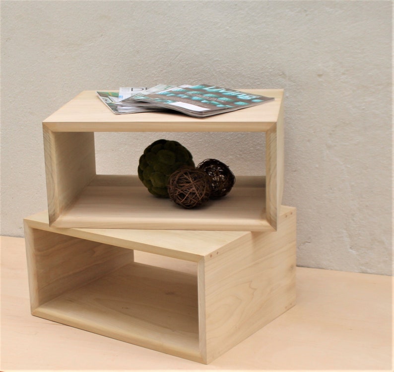 Large Modular Box Hardwood Shelves, Platform Display Shelf, Stackable ...