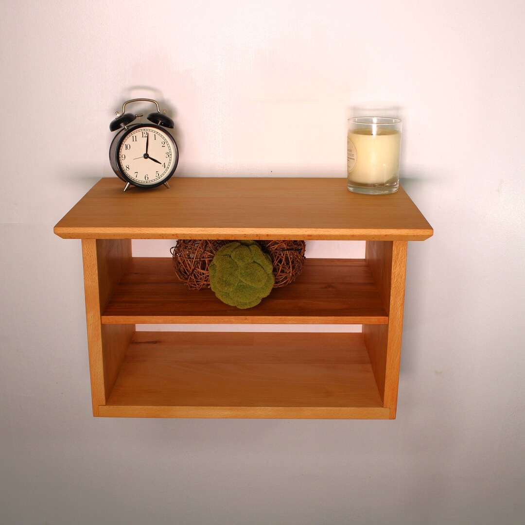 Modern Floating Night Table With Shelf & Drawer, Bedside Table Hidden ...