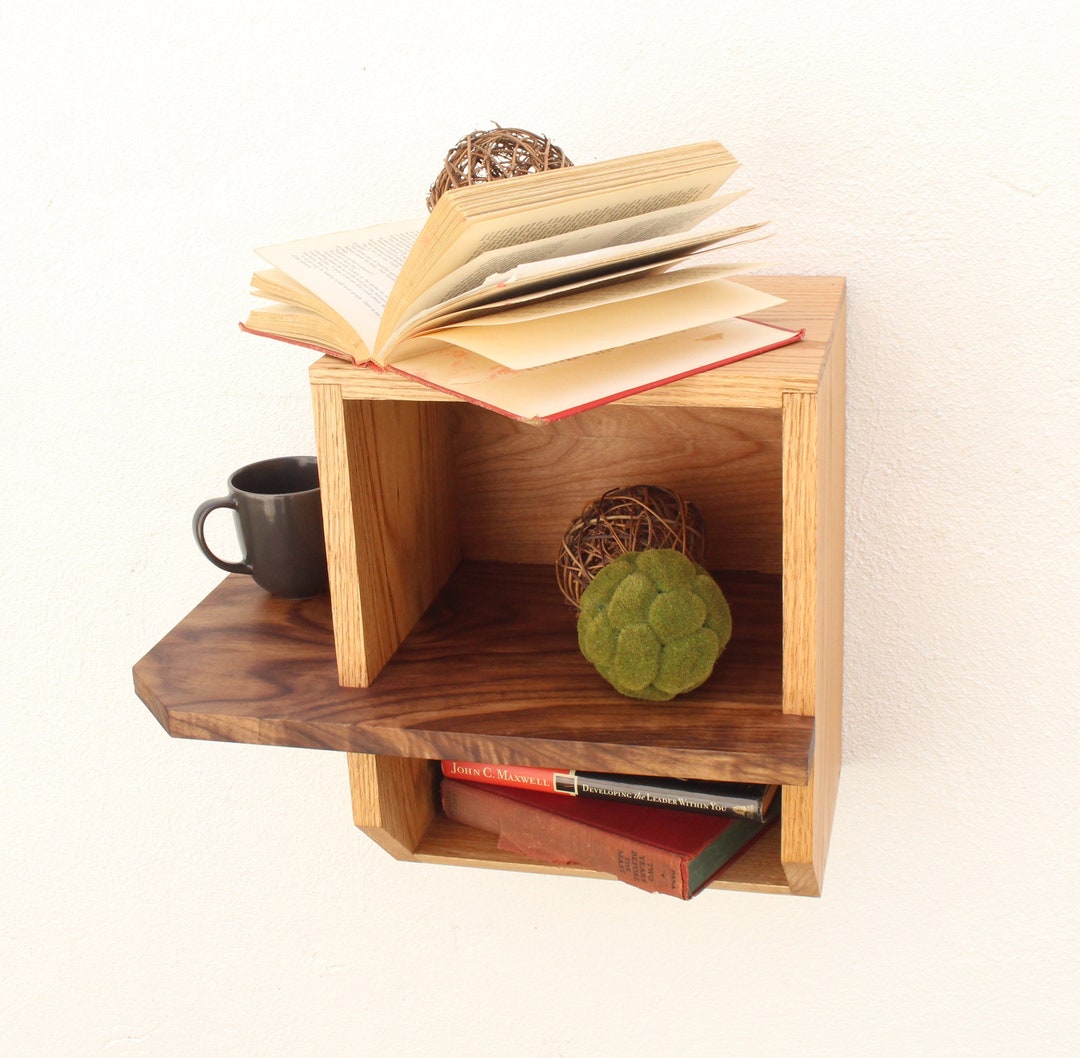 Bedside Shelf With USB Charging & LED Lighting, Floating Hidden Mount ...