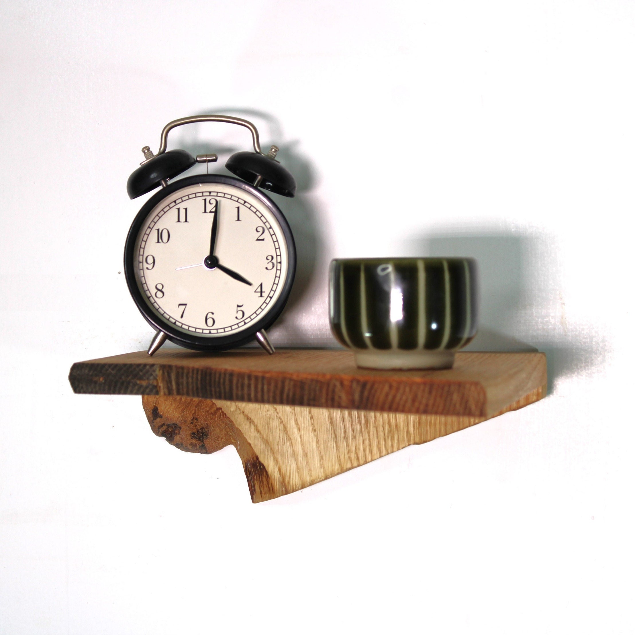Red Oak Rustic Shelf With End Grain Exposure and Easy Install Keyhole ...