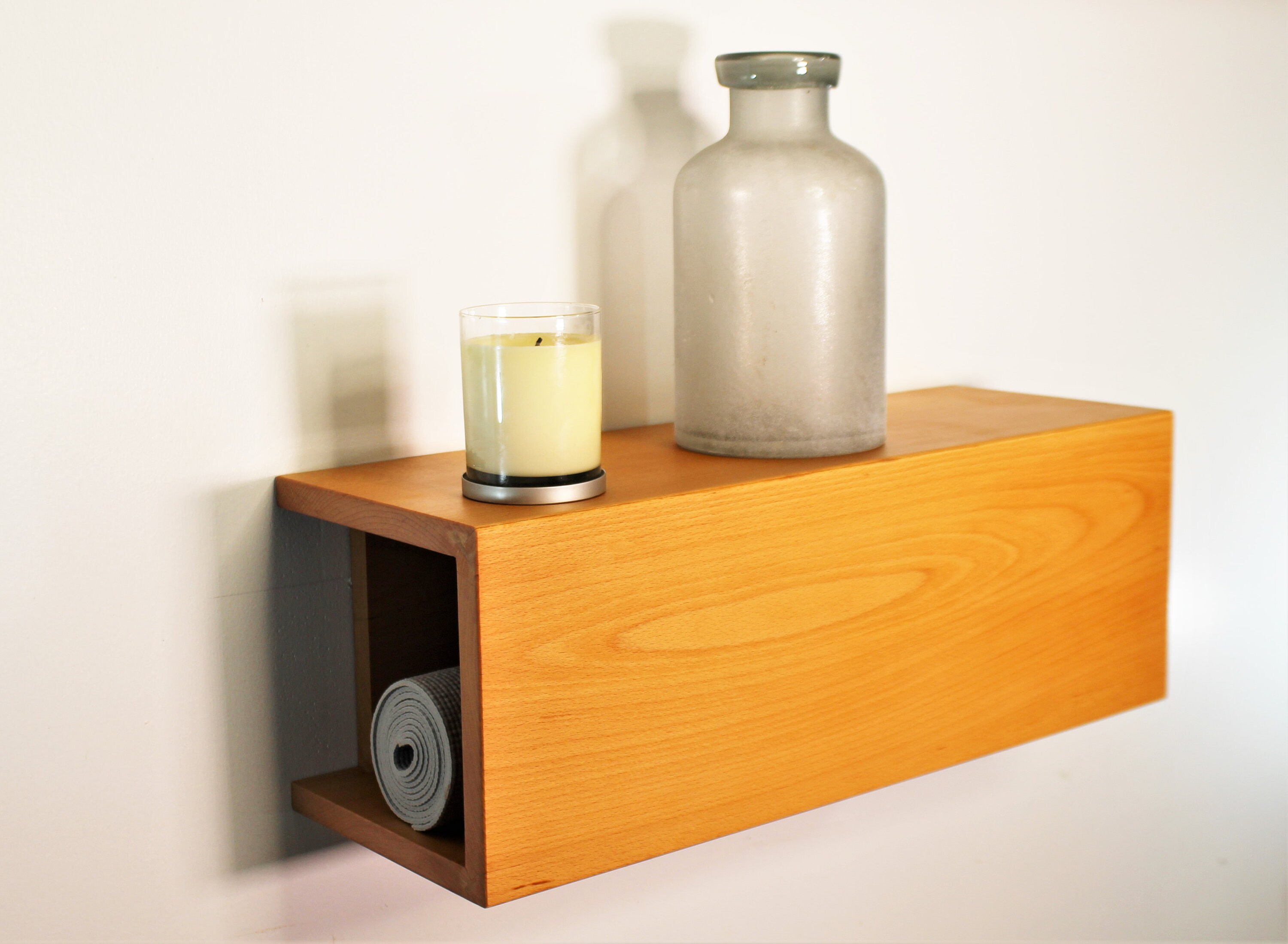 Enclosed Rectangular Long Console Shelf Made From Solid Wood - Etsy