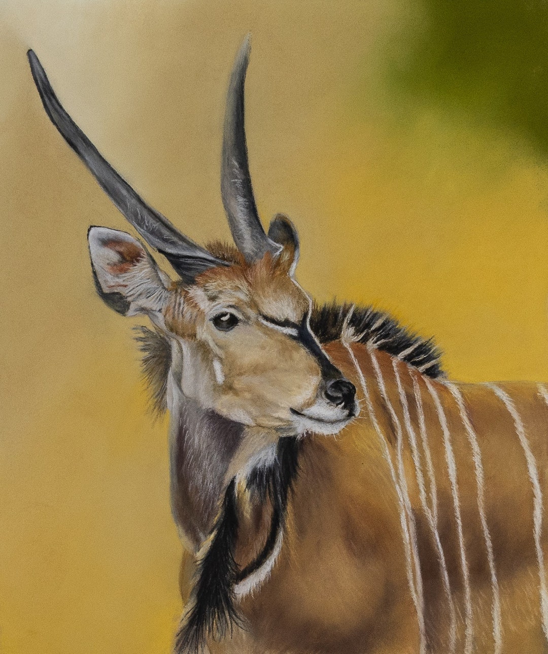 Original 9.5 X 12 Pastel Eland Antelope Painting African Wildlife Art ...