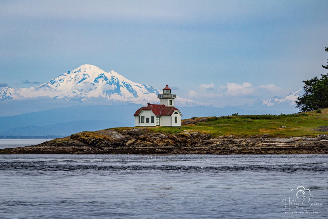 Patos Island Lighthouse With Mt. Baker Photo Print Canvas Print Metal ...