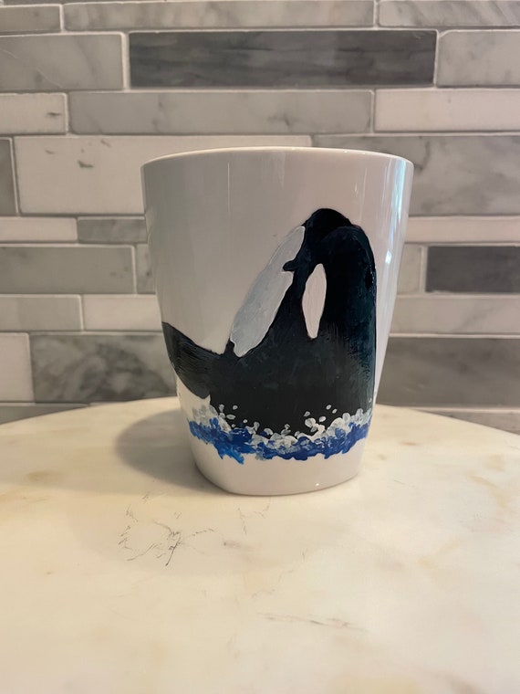 Hand-painted Orca Killer Whale White Coffee Tea Mug 14 Oz. - Etsy
