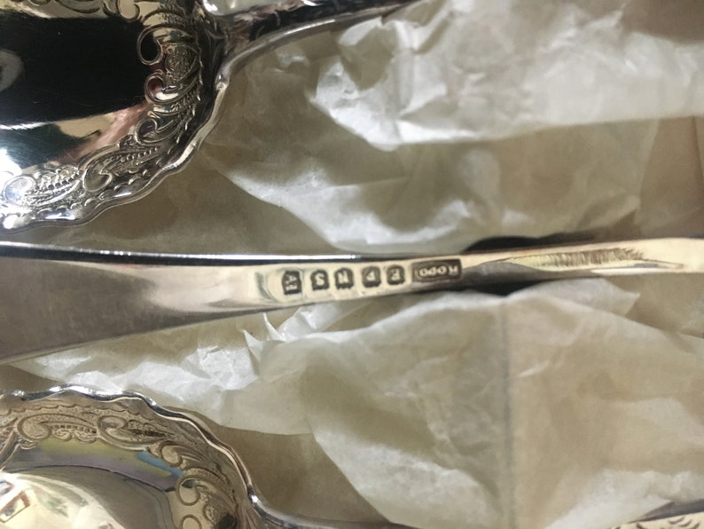 Rodd Jasmine Silver Plated Dessert Spoons and Cake Forks Set of 12 PLUS ...