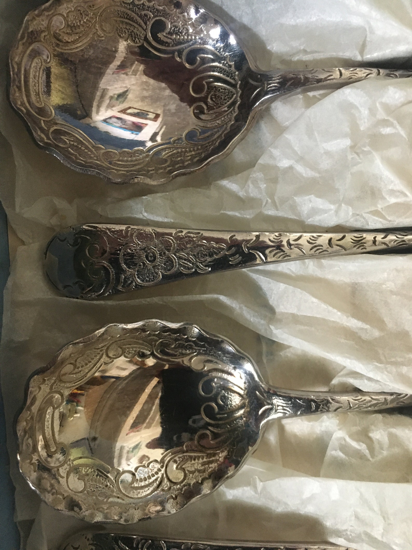 Rodd Jasmine Silver Plated Dessert Spoons and Cake Forks Set of 12 PLUS ...
