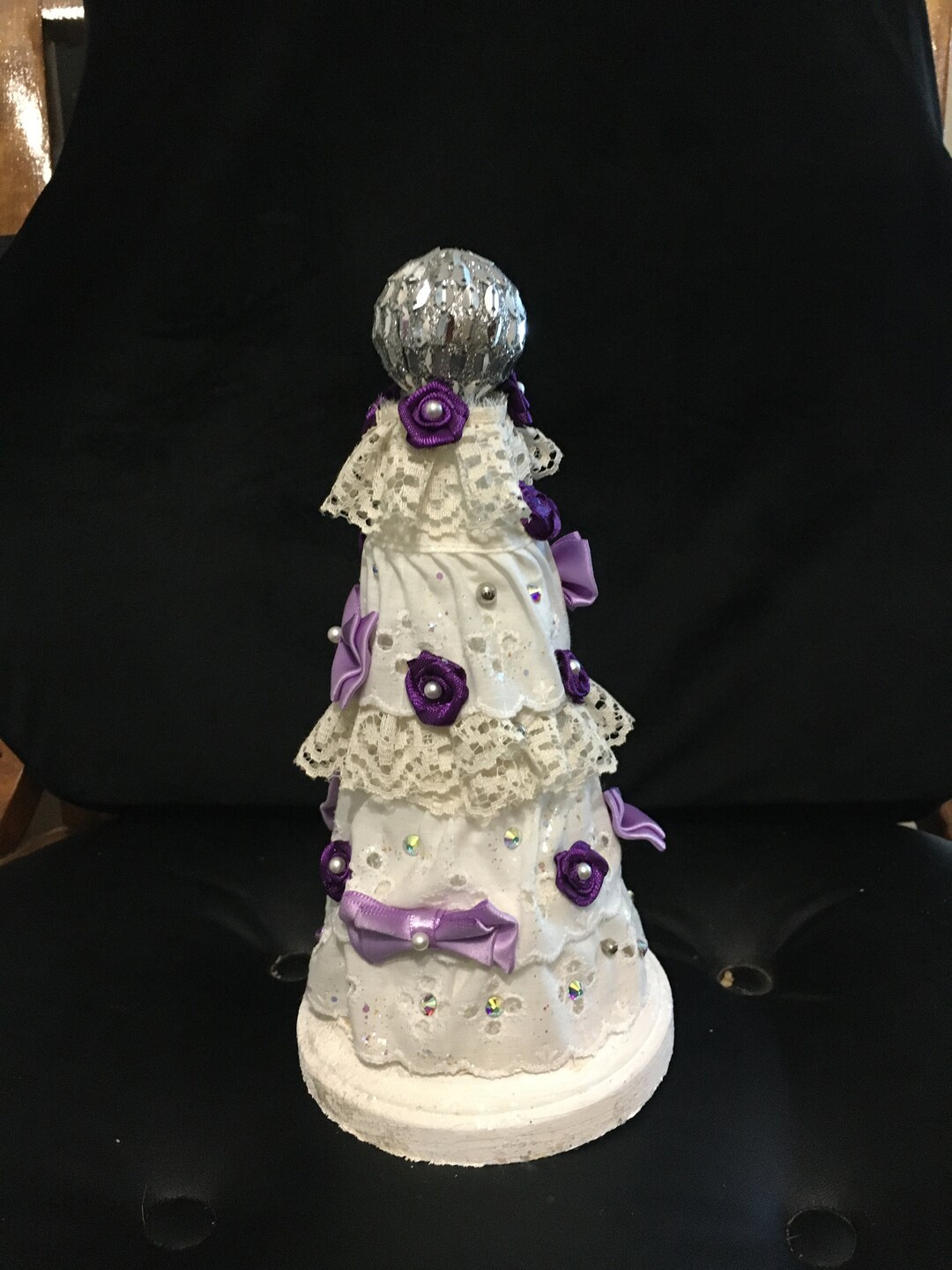 Vintage Shabby Chic Lace Christmas Tree Embellished Lavender - Etsy