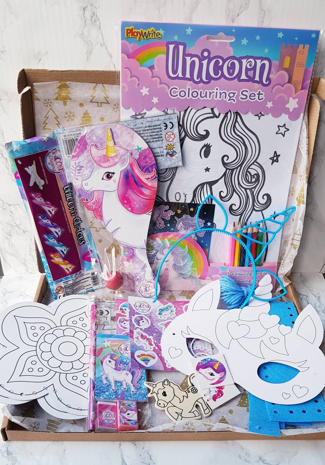 Unicorn Craft Box, Letterbox Craft Unicorn, Girls Birthday Gift Unicorn ...