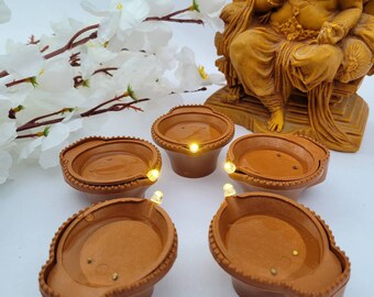 Diwali Battery Diya, LED Light Electronic Water Sensor Diya for Home ...