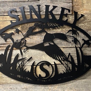 Personalized Duck Hunting Sign Hunting Scene Deer Hunting Metal Art ...