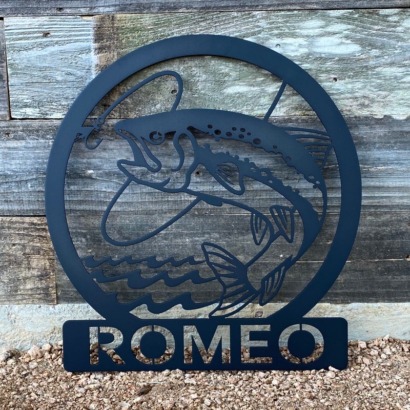 Metal Fishing Name Sign - Etsy