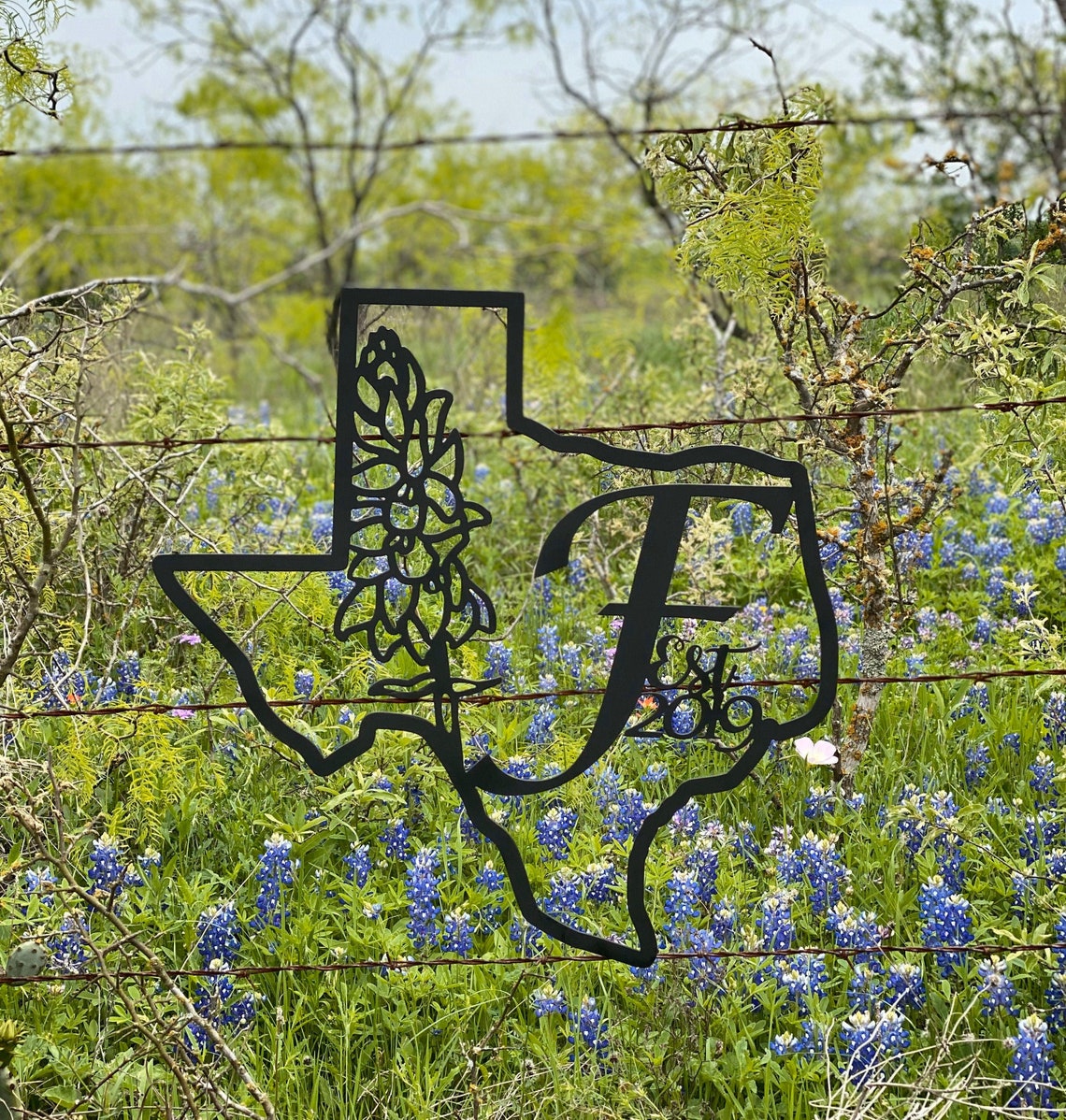 Texas Blue Bonnet Metal Sign Customizable Free Shipping | Etsy