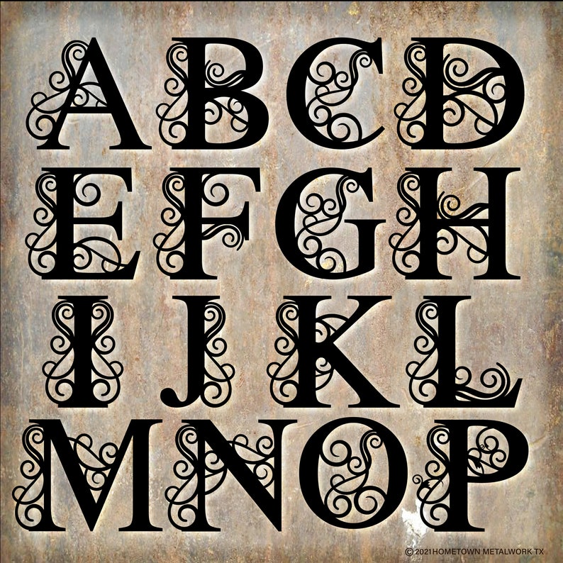 Metal Letter Monogram Sign | Powder Coated, Custom Initial - Etsy