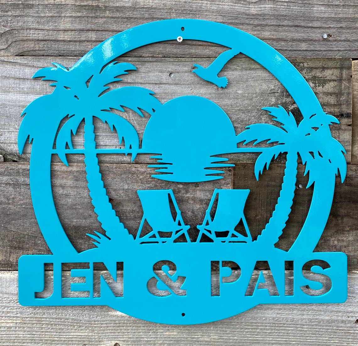 Sunset Beach Name Sign FREE SHIPPING Personalized Metal - Etsy