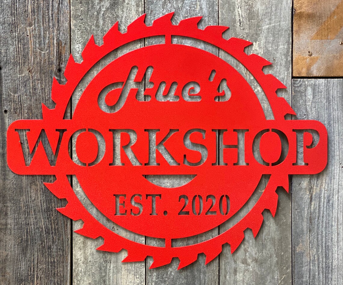 Custom Workshop Sign LOW PRICE Free Shipping Custom - Etsy