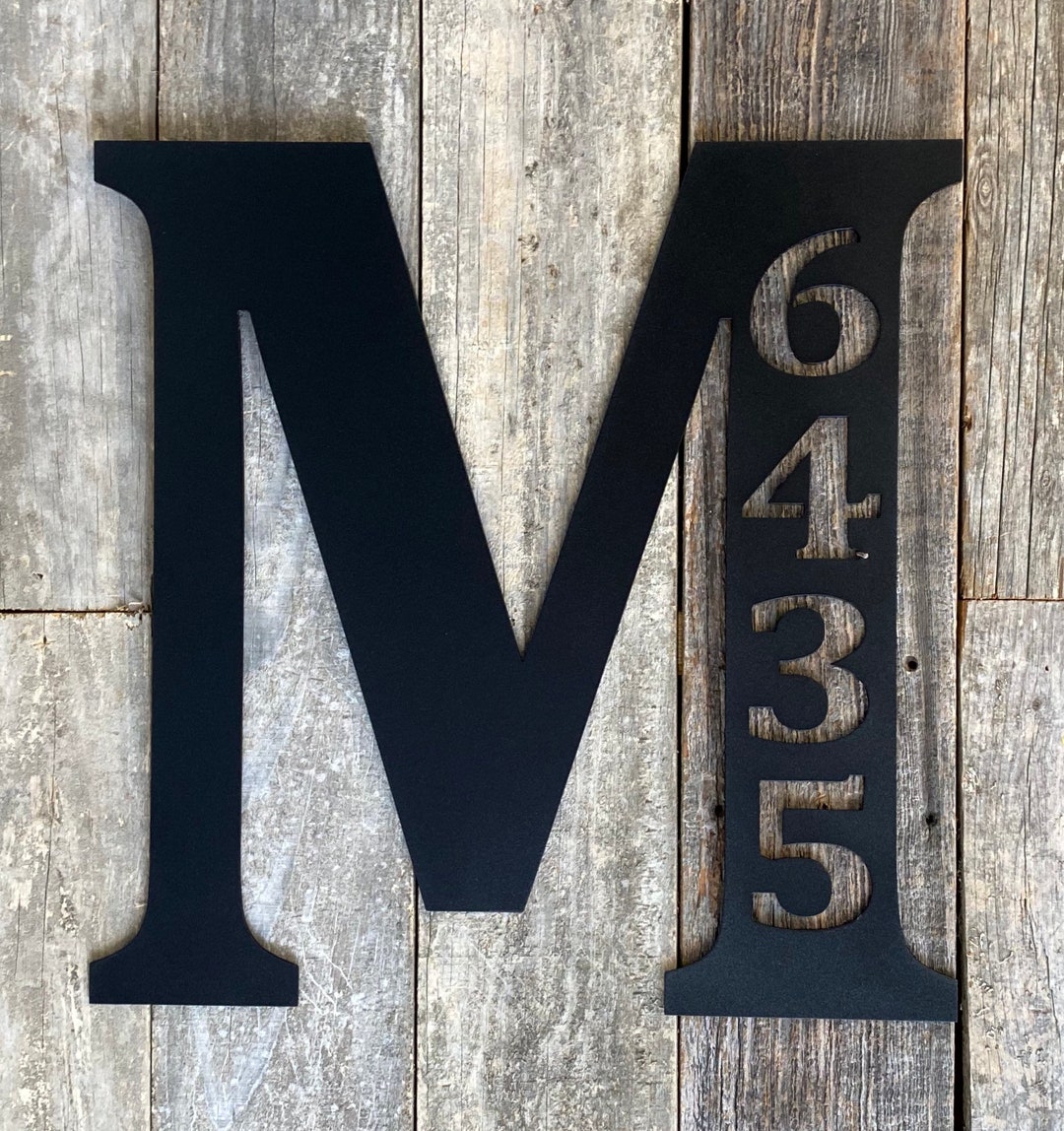 Custom Metal Monogram Address Sign | Powder Coated Steel - Etsy