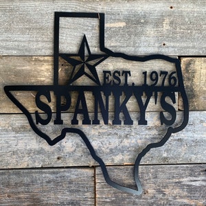 Personalized Texas Star Metal Sign | Custom Family Name Decor - Etsy