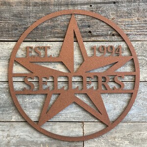 Personalized Texas Star Metal Sign | Custom Family Name, Anniversary ...