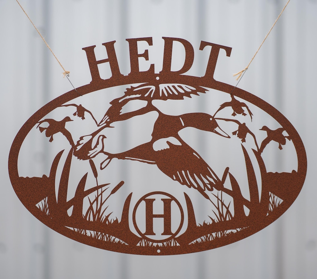 Duck Hunting Name Sign | Hunting Scene | Deer Hunting | Metal Art ...