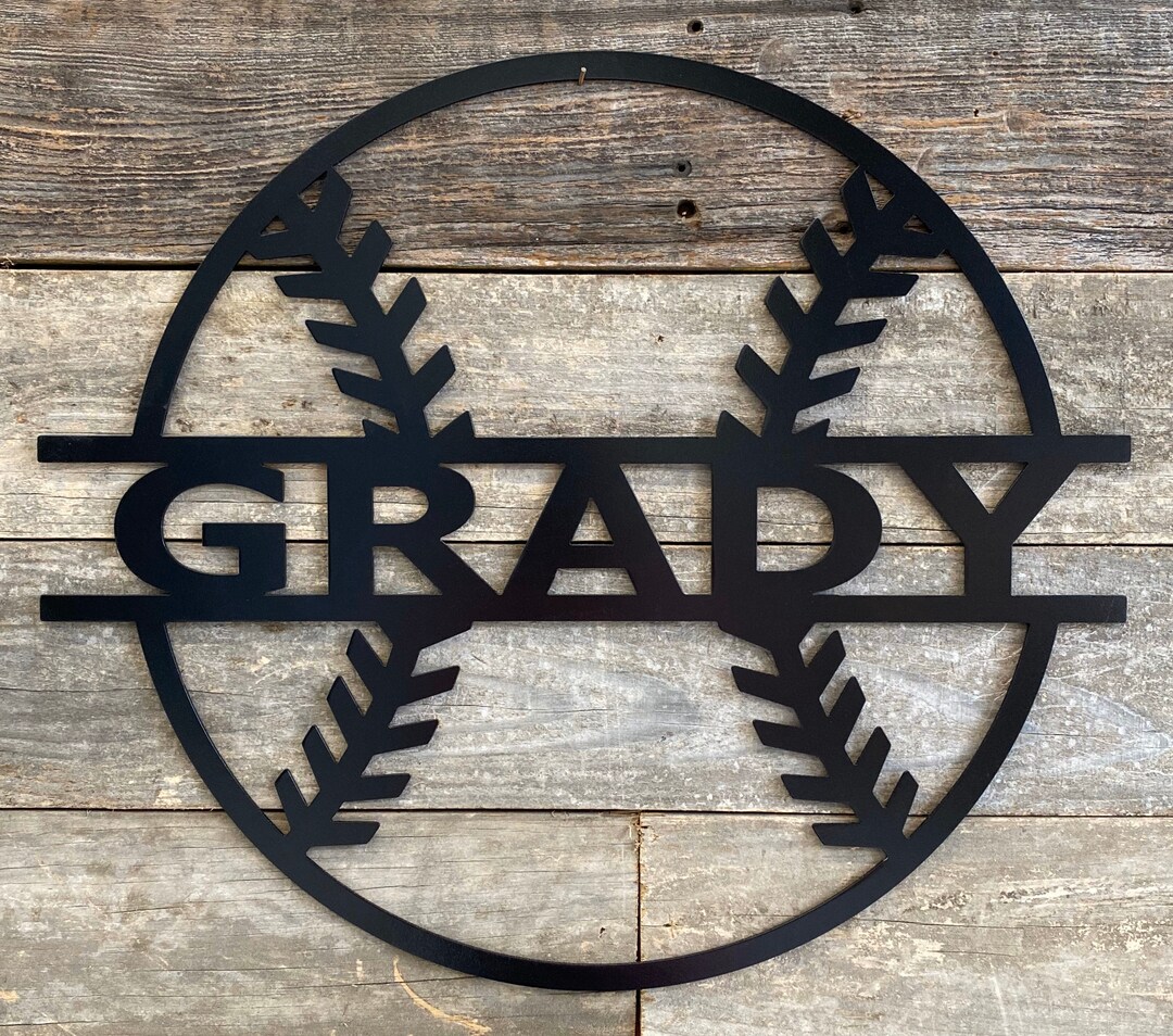 Personalized Metal Baseball Name Sign | Sports Decor - Etsy