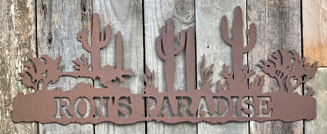 Personalized Desert Scene Metal Sign Decor Metal | Etsy