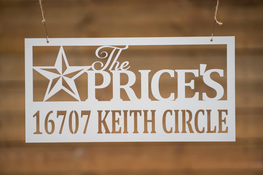 Texas Star Metal Address Sign | Custom Home Decor - Etsy