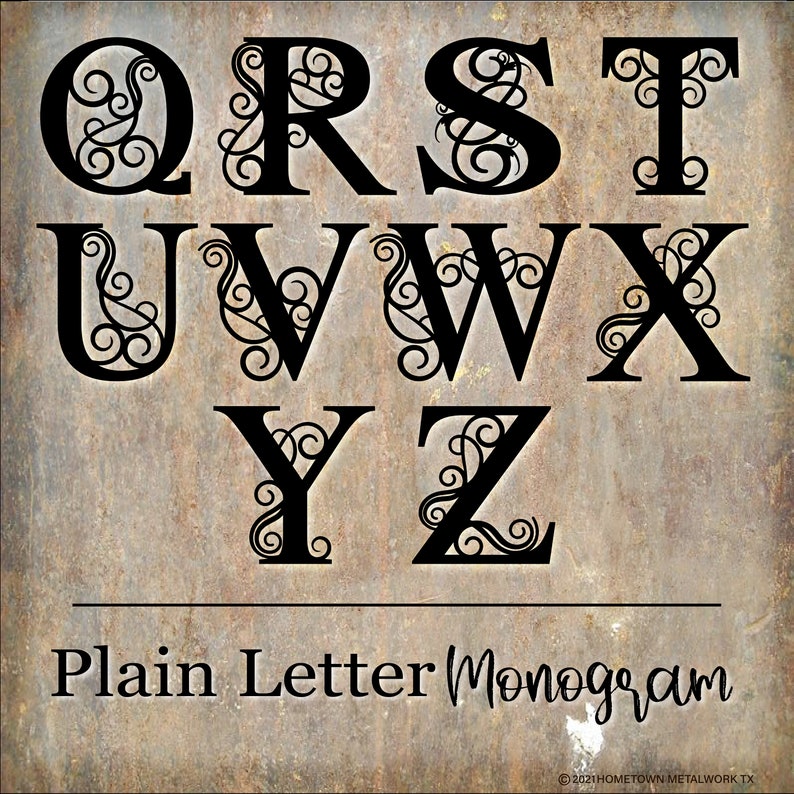 Metal Letter Monogram Sign | Powder Coated, Custom Initial - Etsy
