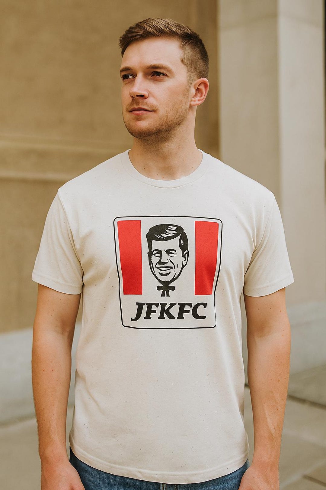JFK KFC Graphic Tee: Vintage Humor Softstyle T-shirt - Etsy