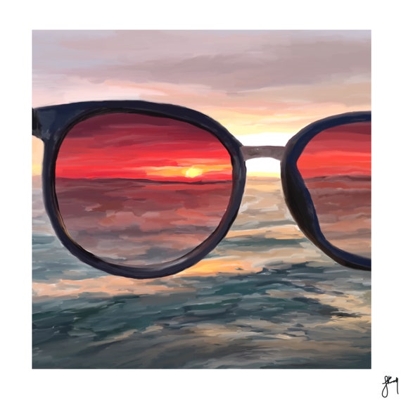 Sunglass Reflection Sunset