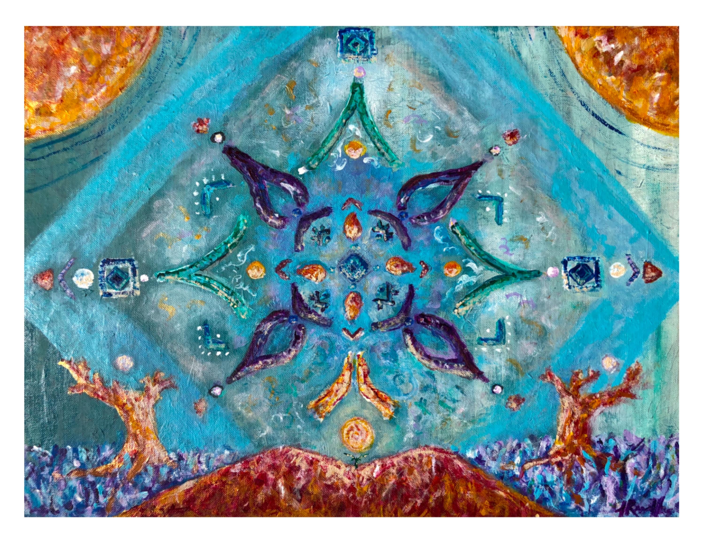 Mandala Painting Spiritual Balance Giclee Art Print, Abstract Acrylic ...