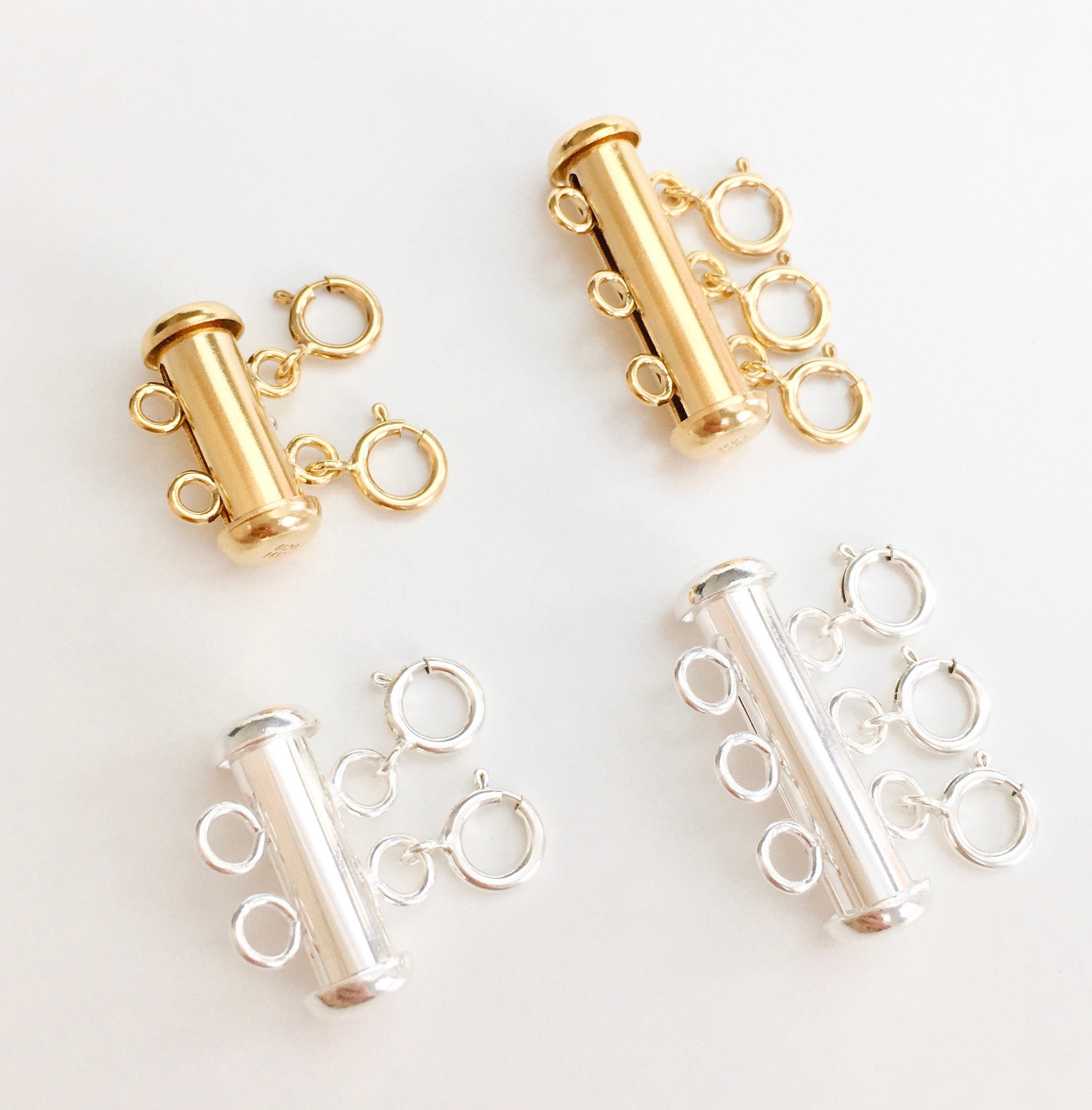Necklace layering clasp necklace separator detangler spacer multi necklace strand clasp gold filled or sterling silver Etsy