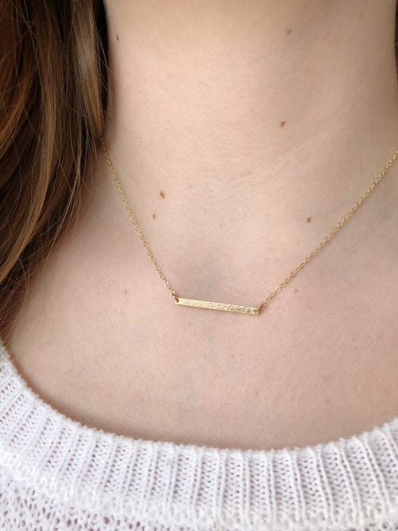 Women s everyday necklace dainty layering necklace stunning necklace gift for her silver gold filled rose gold hammered collection Etsy