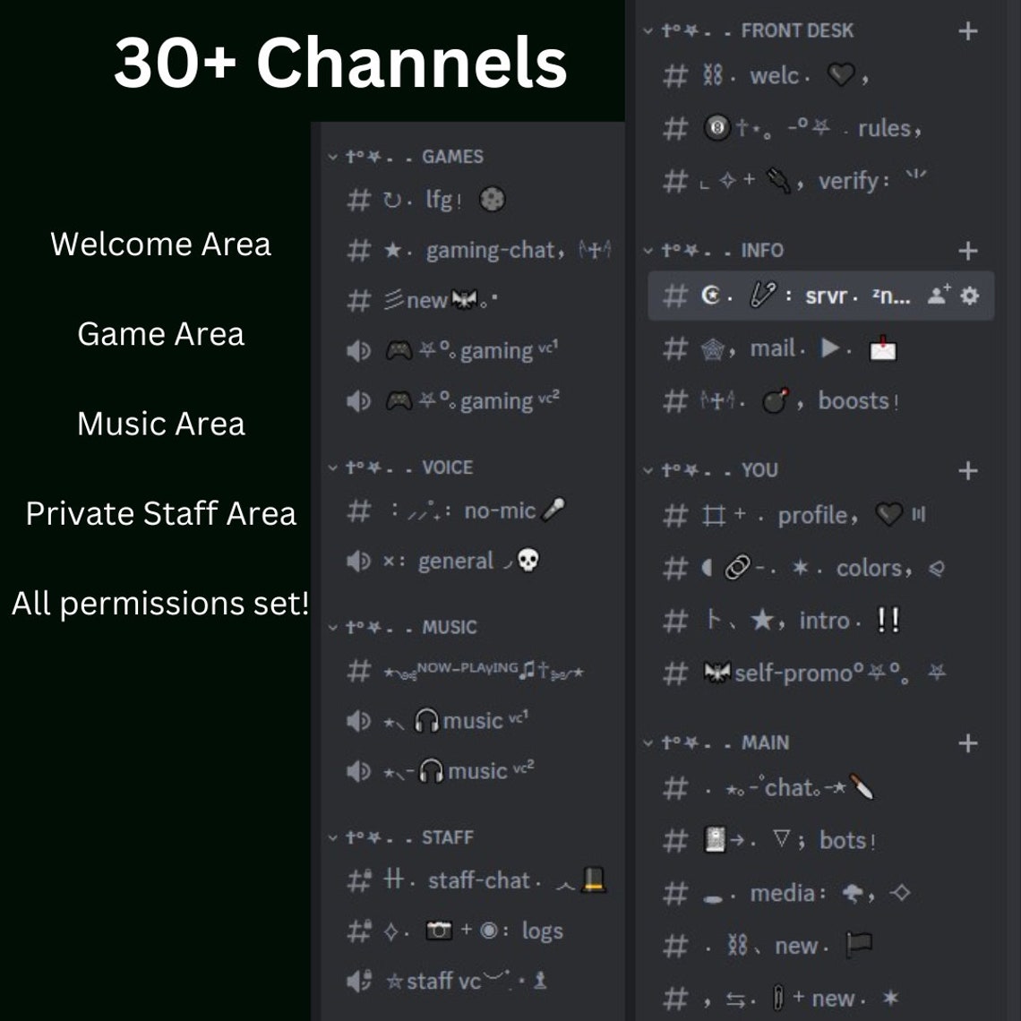 Black Aesthetic Streamer & Gaming Discord Server Template - Great for ...